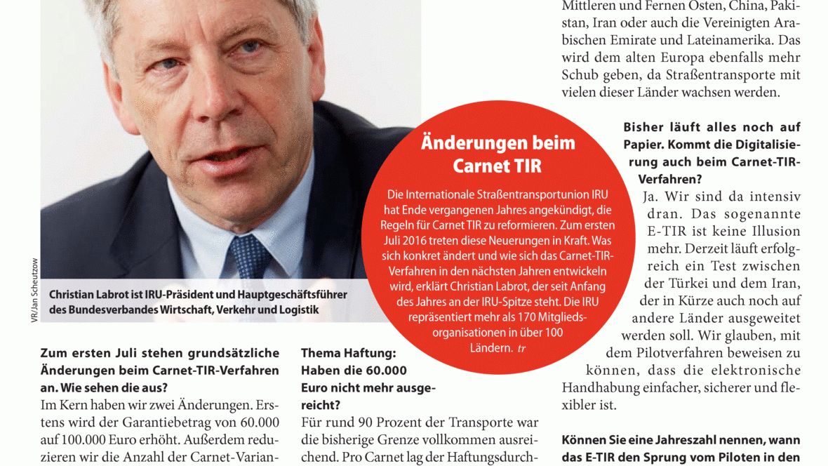 Warum ändert die IRU die Carnet-TIR-Regeln?